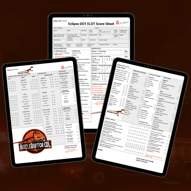 CDL Training Score Sheet - Eclipse DOT